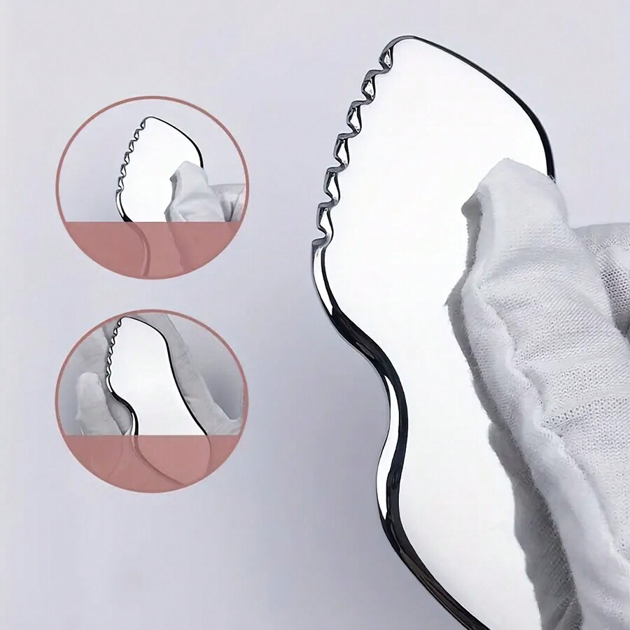 1pc Dual-Ended Stainless Steel Gua Sha Massage Tool - Facial & Body ...