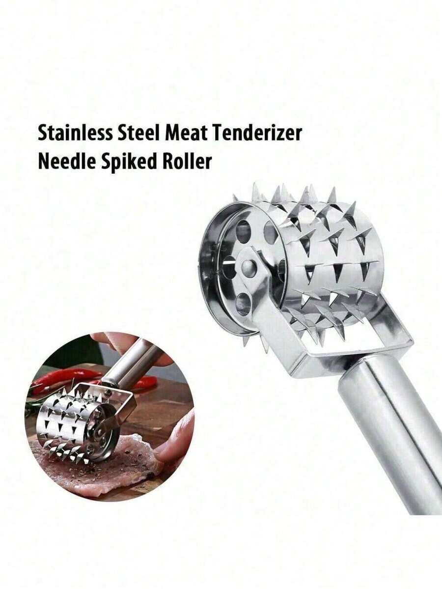 Stainless Steel Meat Tenderizer Roller Hammer Mallet For Steak Beef ...