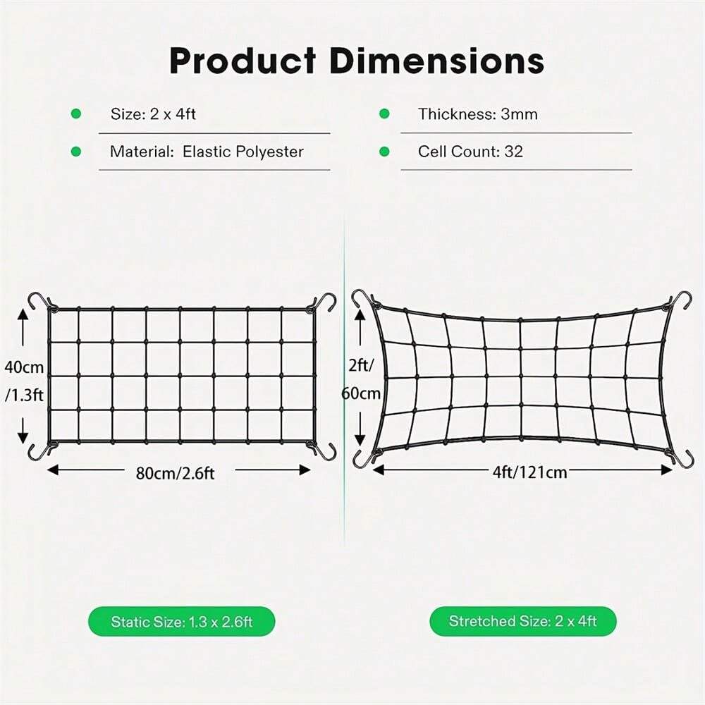 A Set Of Elastic Vine Nets With 4 Hooks, Used For Climbing Plants ...