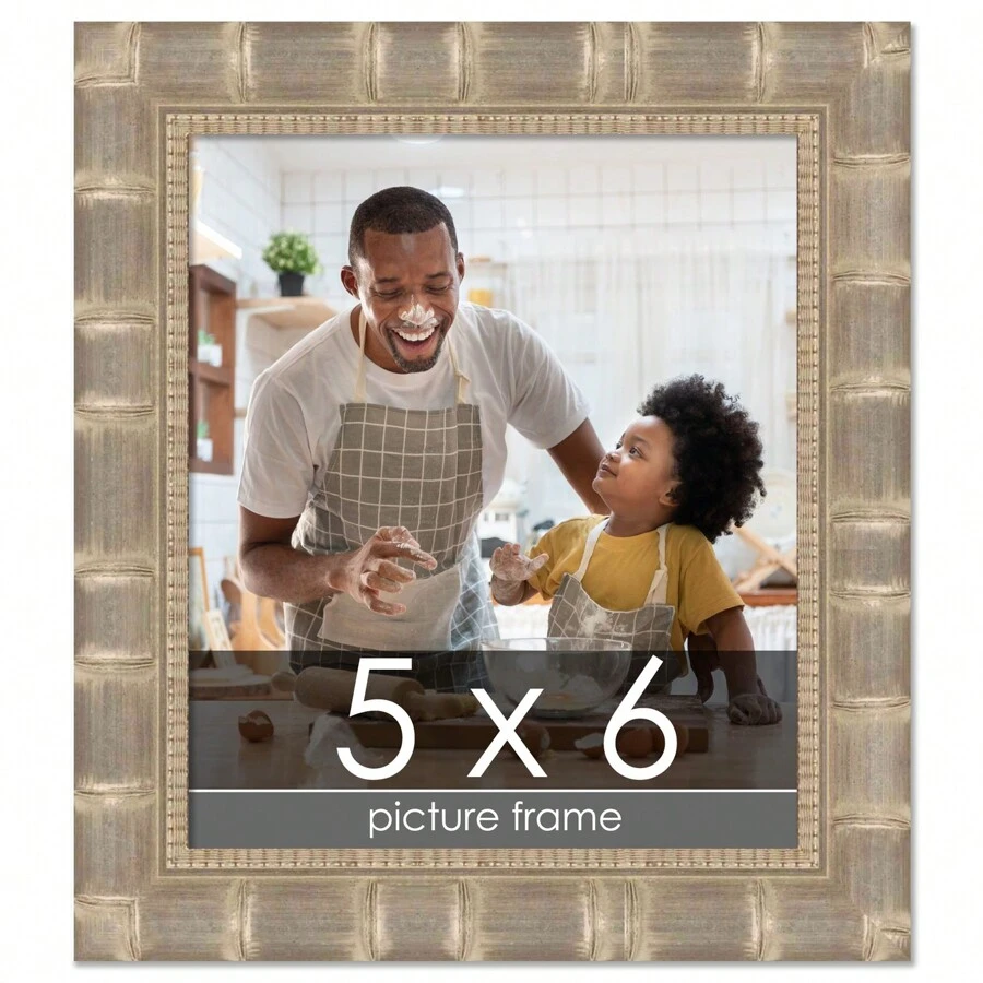 Custompictureframes.Com 5x6 Wide Bamboo Picture Frame UV Acrylic 4 ...