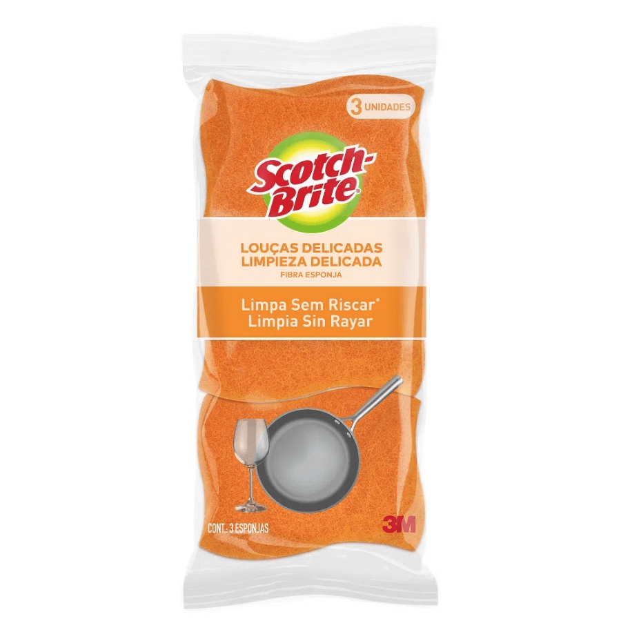 Scotch Brite 3M Orange Non-Scratch Dish Sponge Pack Of 3 | SHEIN USA