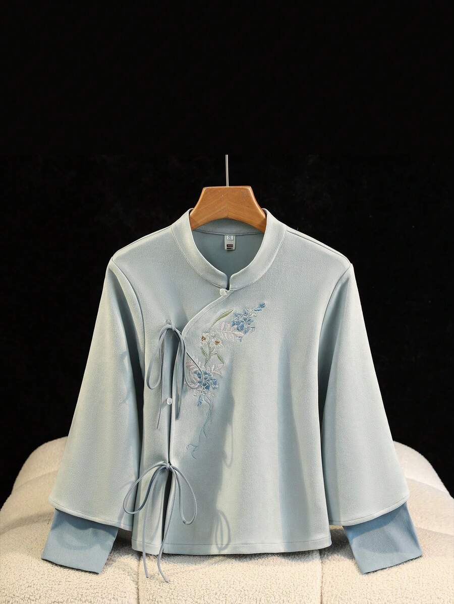 Autumn Chinese Style Modified Cheongsam Embroidered Velvet Retro ...