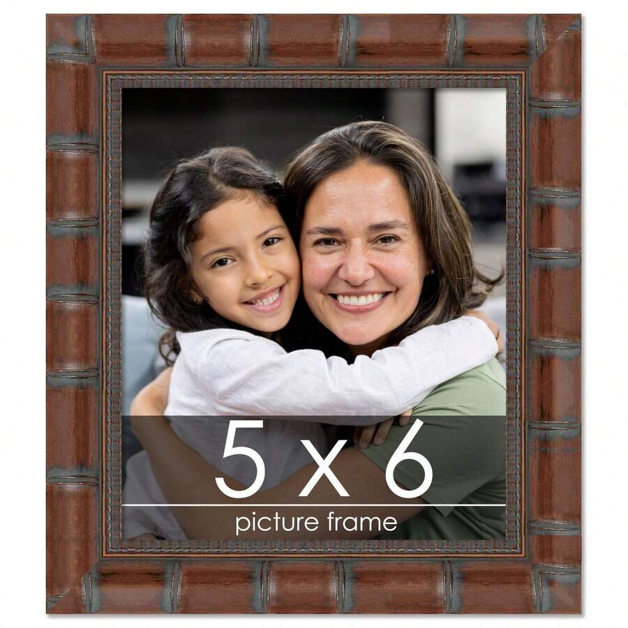 Custompictureframes.Com 5x6 Wide Bamboo Picture Frame UV Acrylic 4 ...