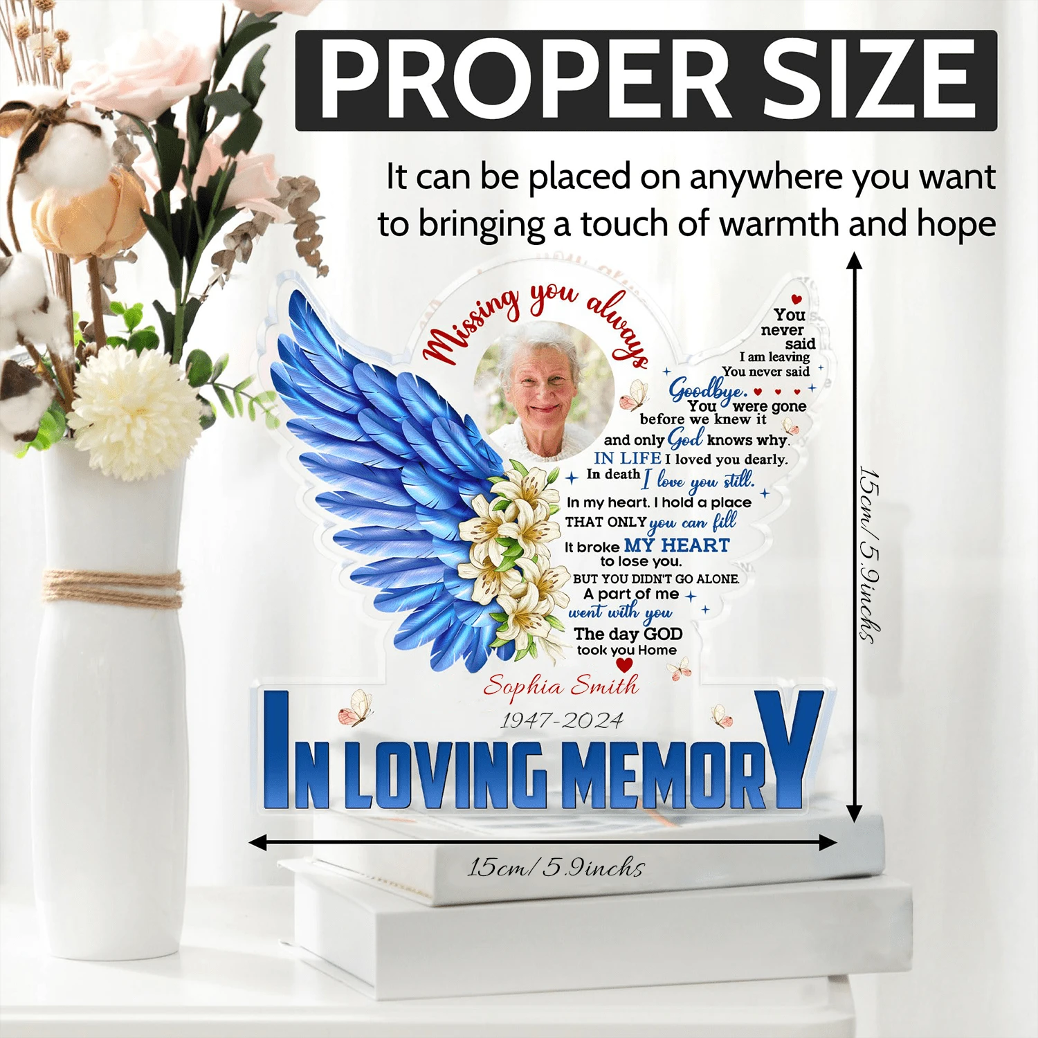 Presente Memorial Personalizado para a Perda de Um Ente Querido da ...