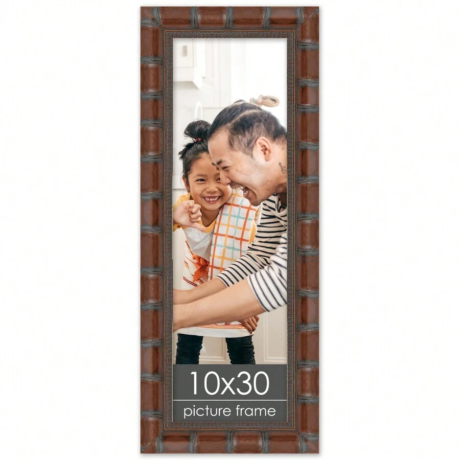 Custompictureframes.Com 10x30 Wide Bamboo Picture Frame UV Acrylic 4 ...