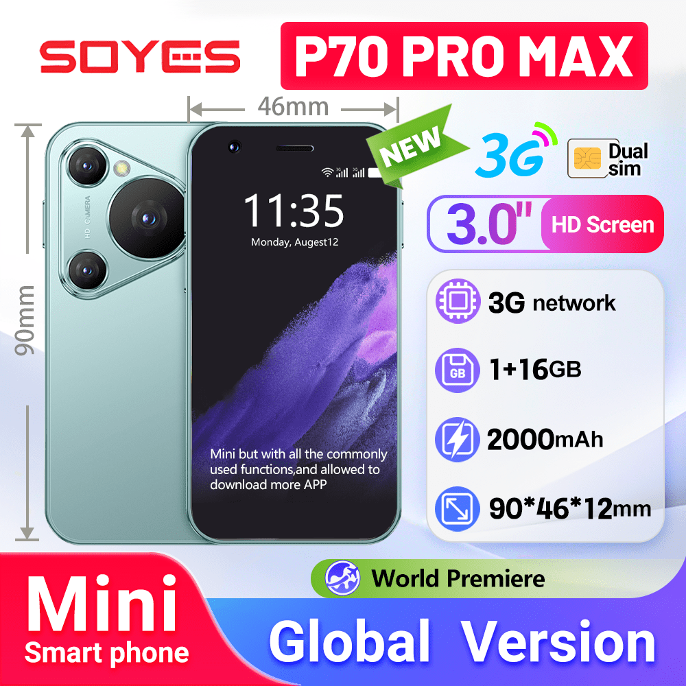 SOYES SOYES P70 Pro Max Mini Smartphone de tamanho pequeno Android8.1 3,0 polegadas 16 GB 2000 ...