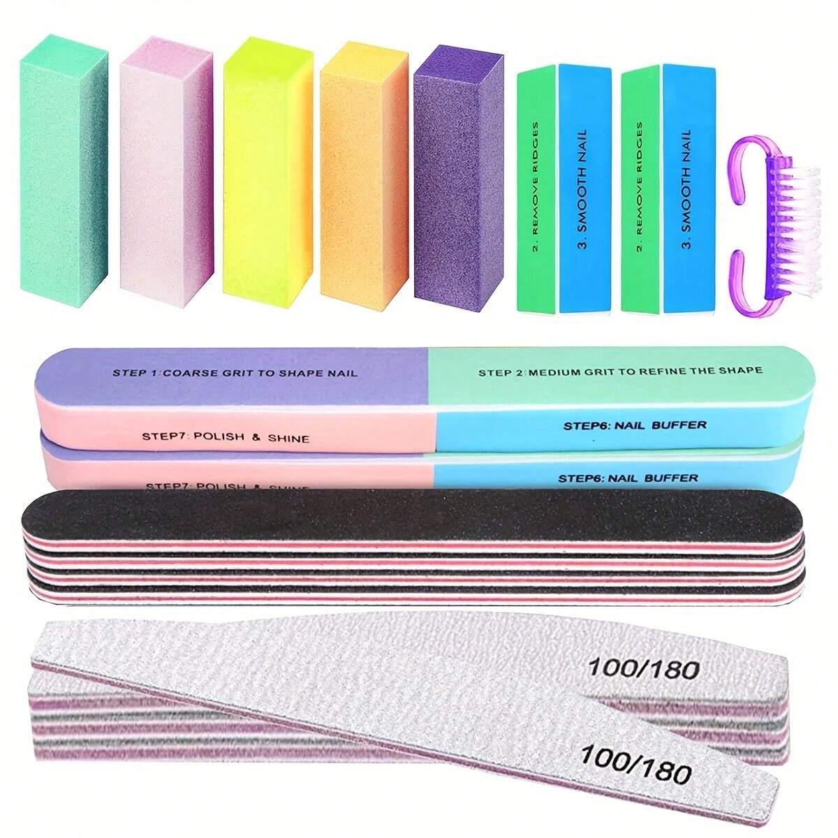 Nail Files And Buffer Kit For Women, Nail Files Block For Acrylic Nails ...