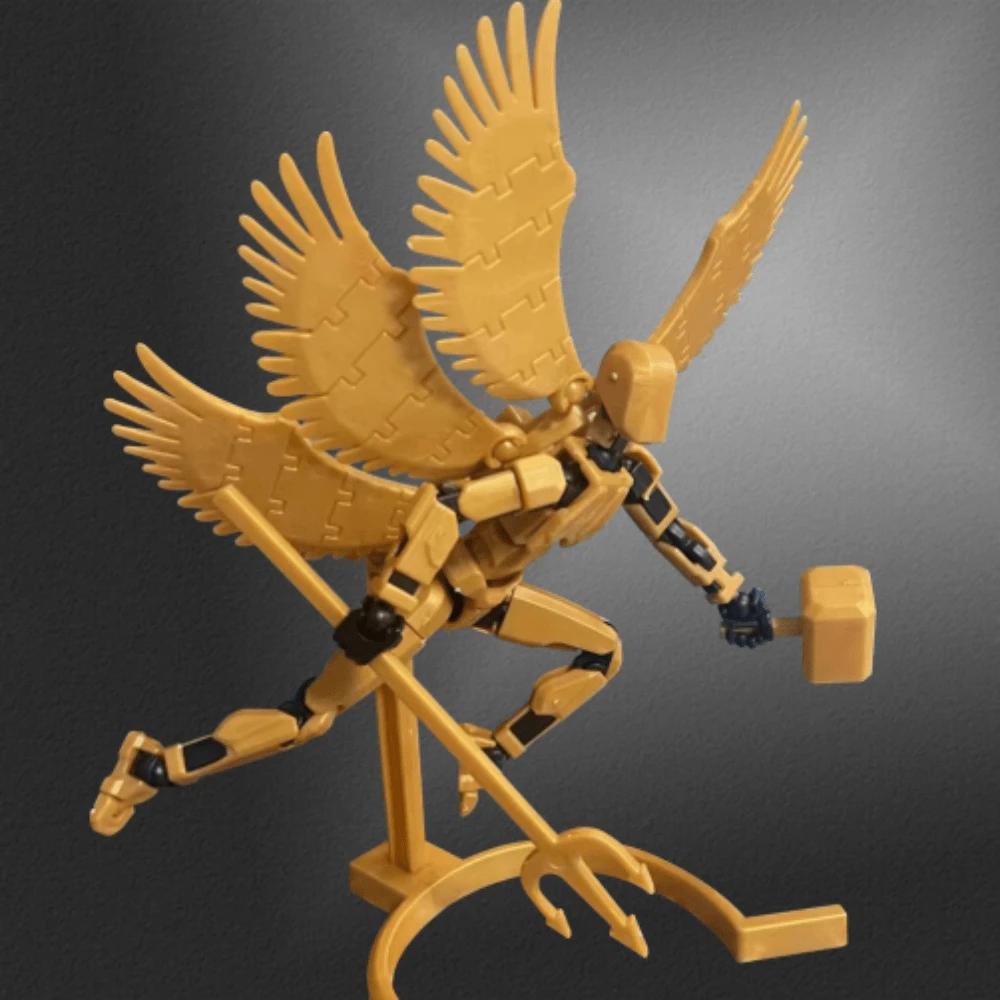 6-Wings Angel Articulated 3D Printed Lucky Doll Doll, 13 Joints 3rd Gen ...