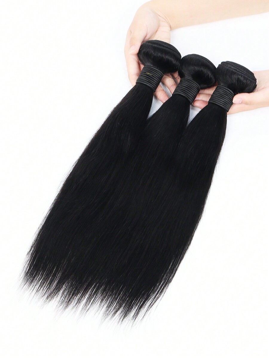Straight Bundles Human Hair 16 18 20 Inch Unprocessed Virgin Human Hair ...
