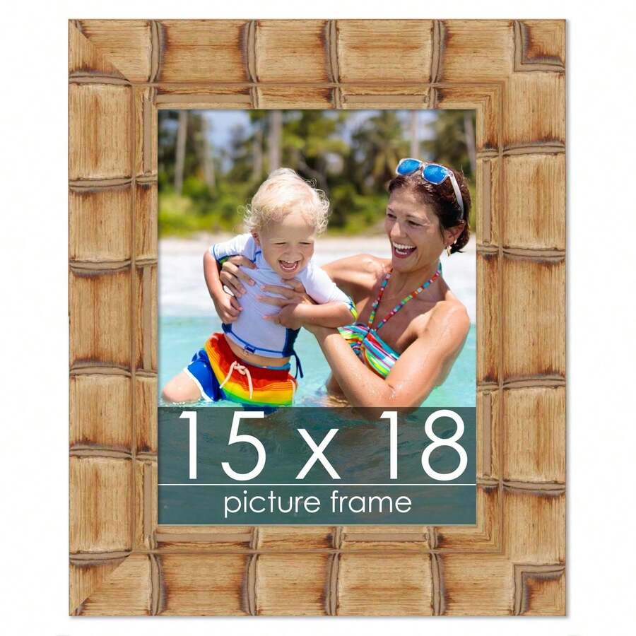 Custompictureframes.Com 15x18 Wide Bamboo Picture Frame UV Acrylic 4 ...