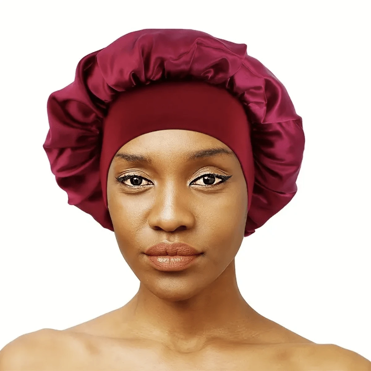 Gentle Satin Sleep Bonnet For Women: Elastic Wide-Band Design For Frizz ...
