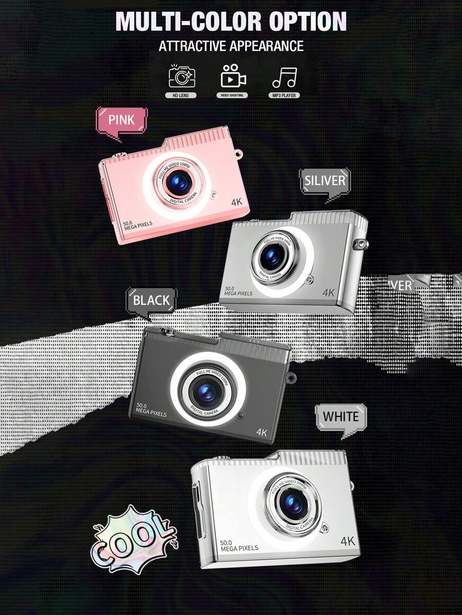 4K FHD 50MP Digital Camera Selfie Camera 16X Zoom WIFI Vlogging Camera ...