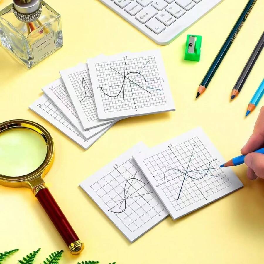 6 Pads Graph Paper Sticky Note Pads 180 Sheets 3 X 3 Inch Mini Graph ...