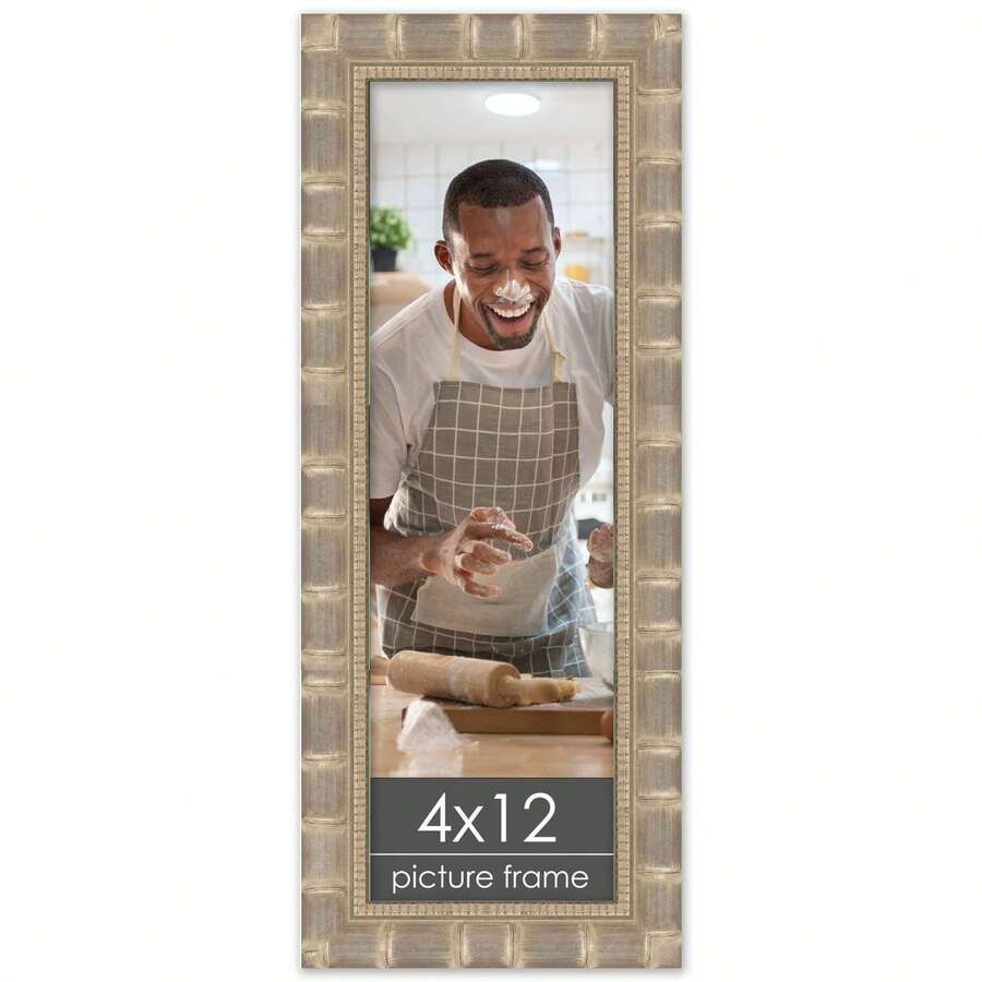 Custompictureframes.Com 4x12 Wide Bamboo Picture Frame With UV ...