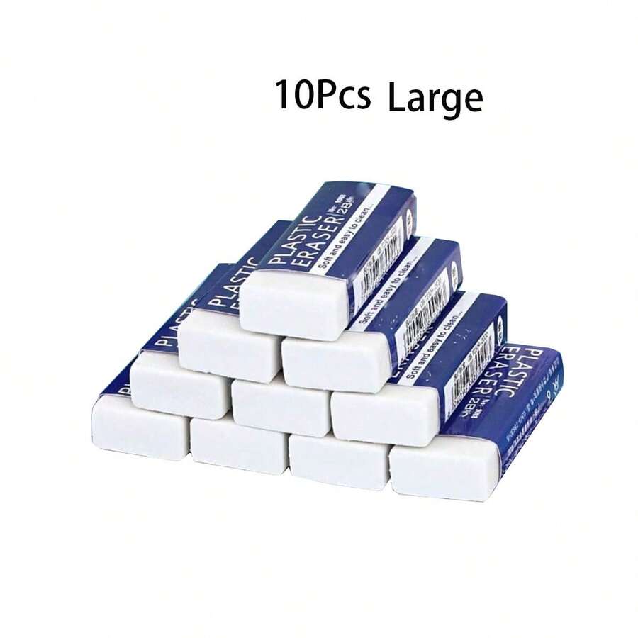 10 Pieces Mini Long Strip Erasers, Tpr Material - Assorted Colors Back ...