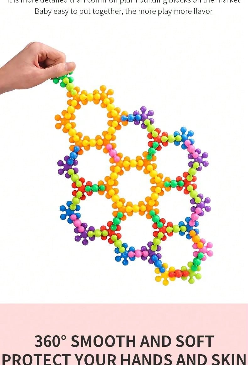 100pcs Children Plastic Multicolor Plum Blossom Building Blocks ...