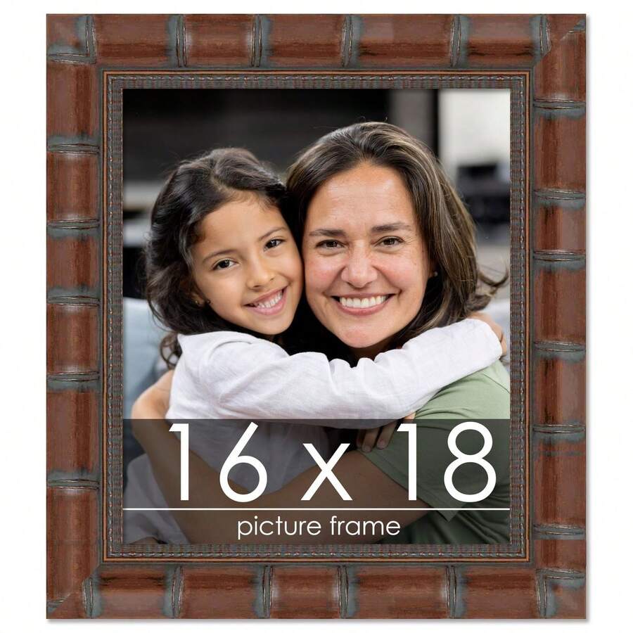 Custompictureframes.Com 16x18 Wide Bamboo Picture Frame UV Acrylic 4 ...
