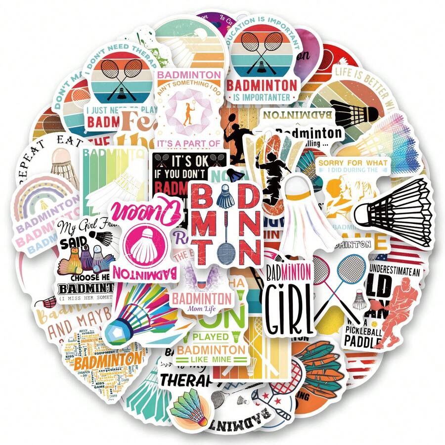 65PCS Badminton Stickers Vinyl Aesthetics Stickers For Scrapbooking ...