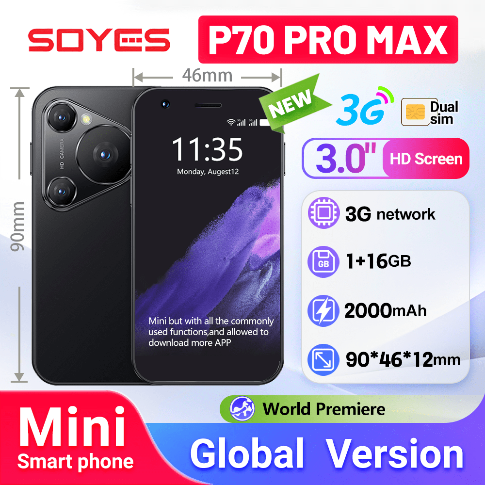 SOYES SOYES P70 Pro Max Mini Smartphone de tamanho pequeno Android8.1 3,0 polegadas 16 GB 2000 ...