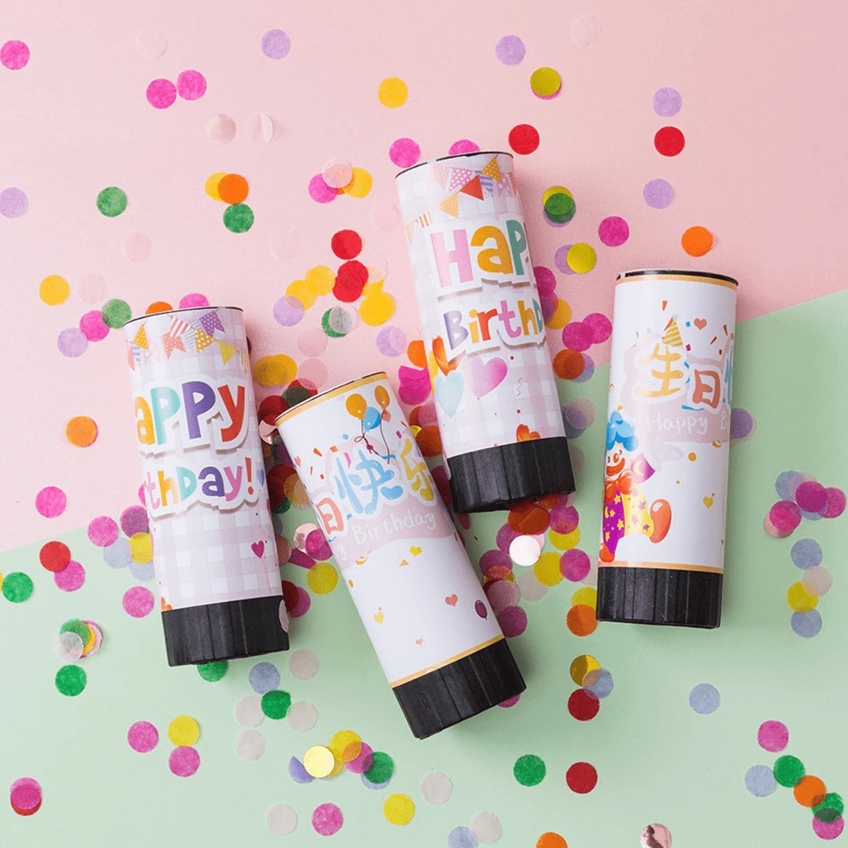 Birthday Party Manually Twisted Small Fireworks Streamer Cannon ...