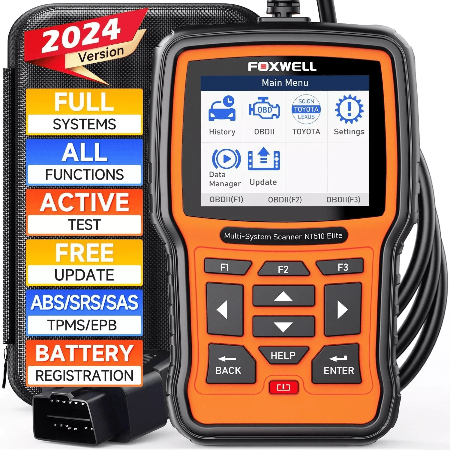 FOXWELL NT510 Fit For Toyota Lexus OBD2 Scanner, Bi-Directional ...