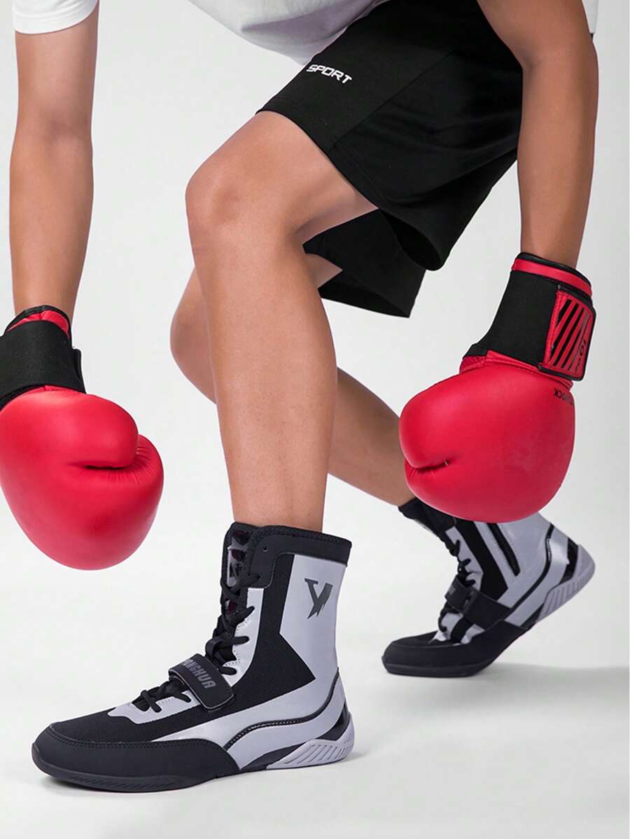 Zapatos de lucha profesional, zapatos de boxeo de estilo alto, botas de ...