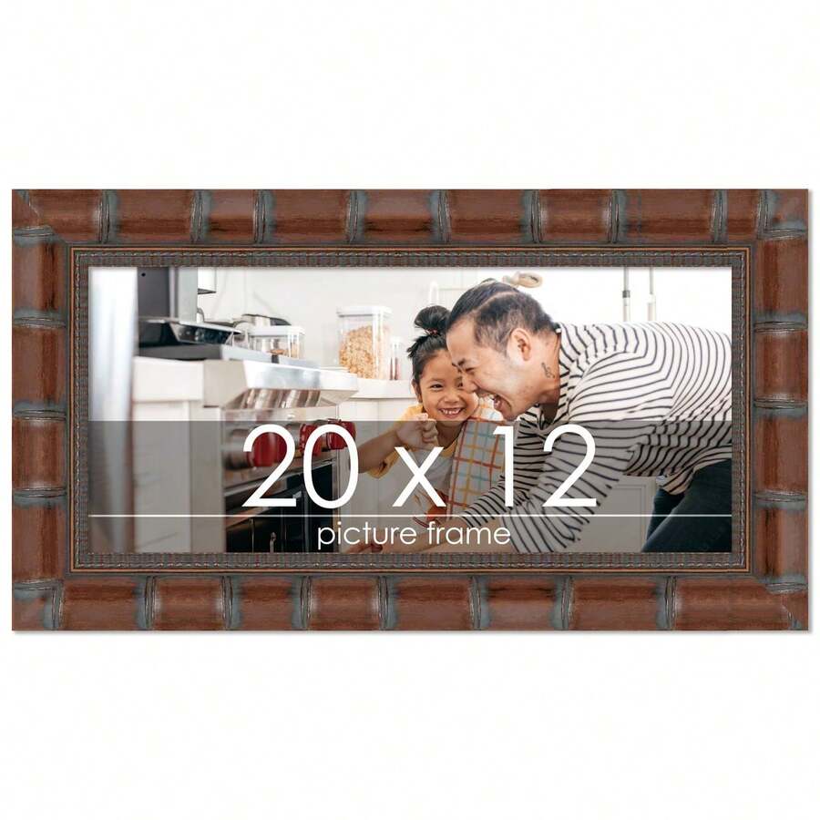 Custompictureframes.Com 20x12 Wide Bamboo Picture Frame UV Acrylic 4 ...