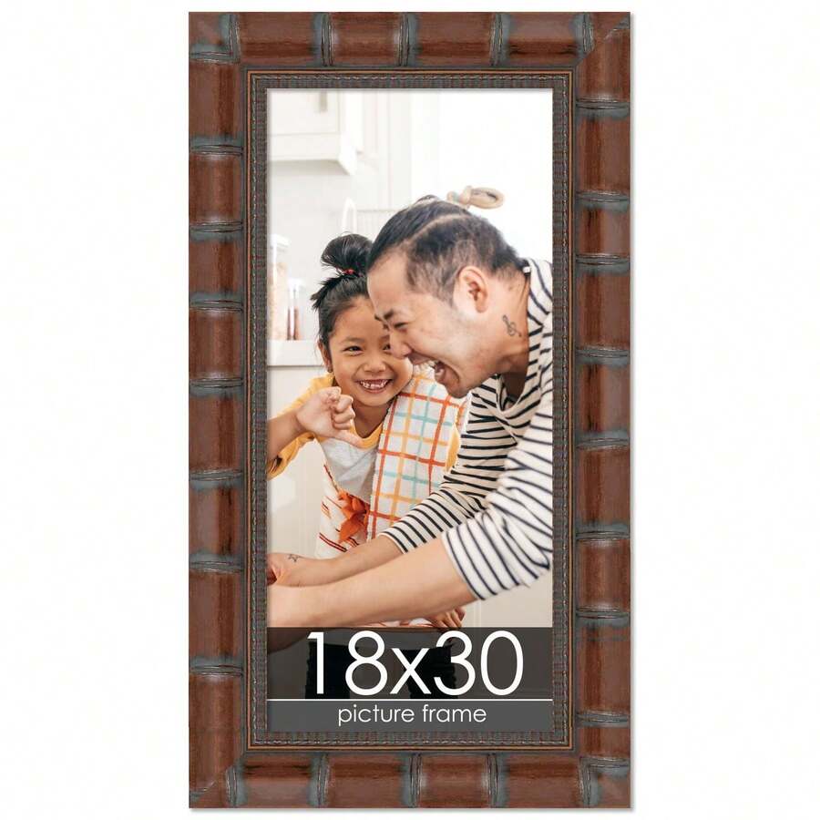 Custompictureframes.Com 18x30 Wide Bamboo Picture Frame UV Acrylic 4 ...