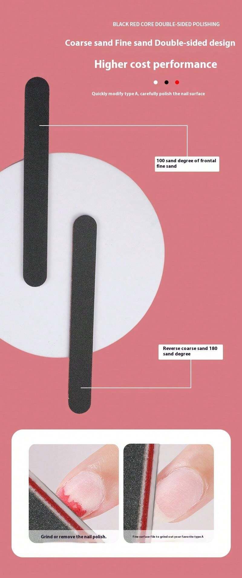 5-Piece Set Of High-End Black Nail Sand Strips, EVA Nail Files, Nail ...