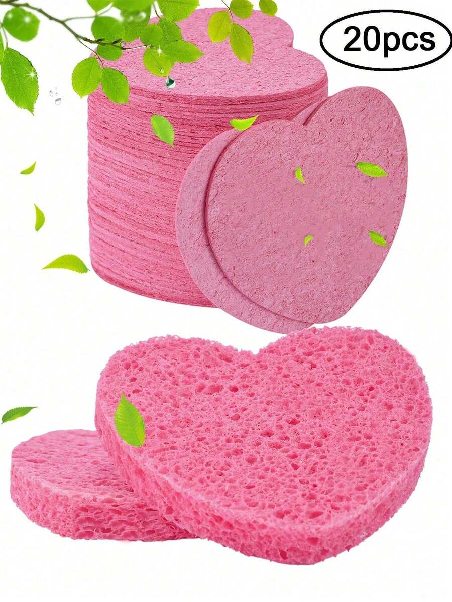 1/10/20pcs Heart Shaped Compressed Facial Sponges For Daily Facial ...