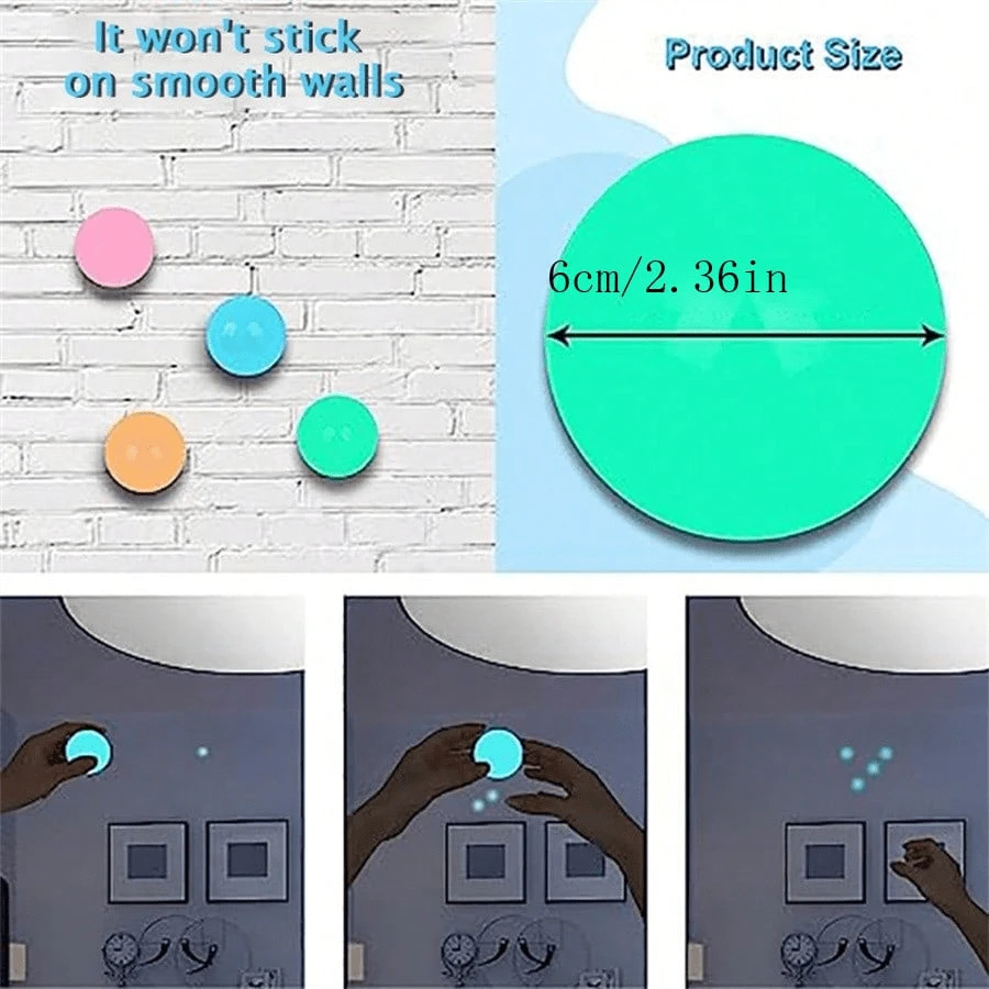 Glowing Sticky Balls, Very Elastic Squishy Balls That Glow In The Dark ...