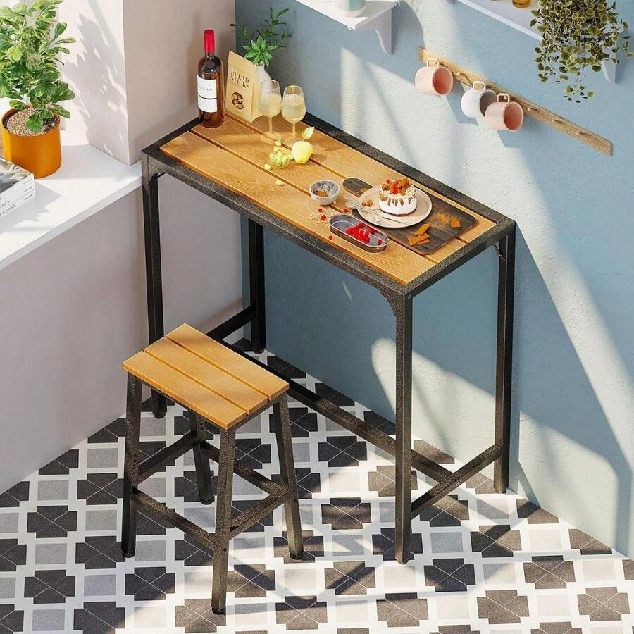 39 Inch Outdoor Bar Table, Hot Tub Table, Patio Counter Bar Height ...