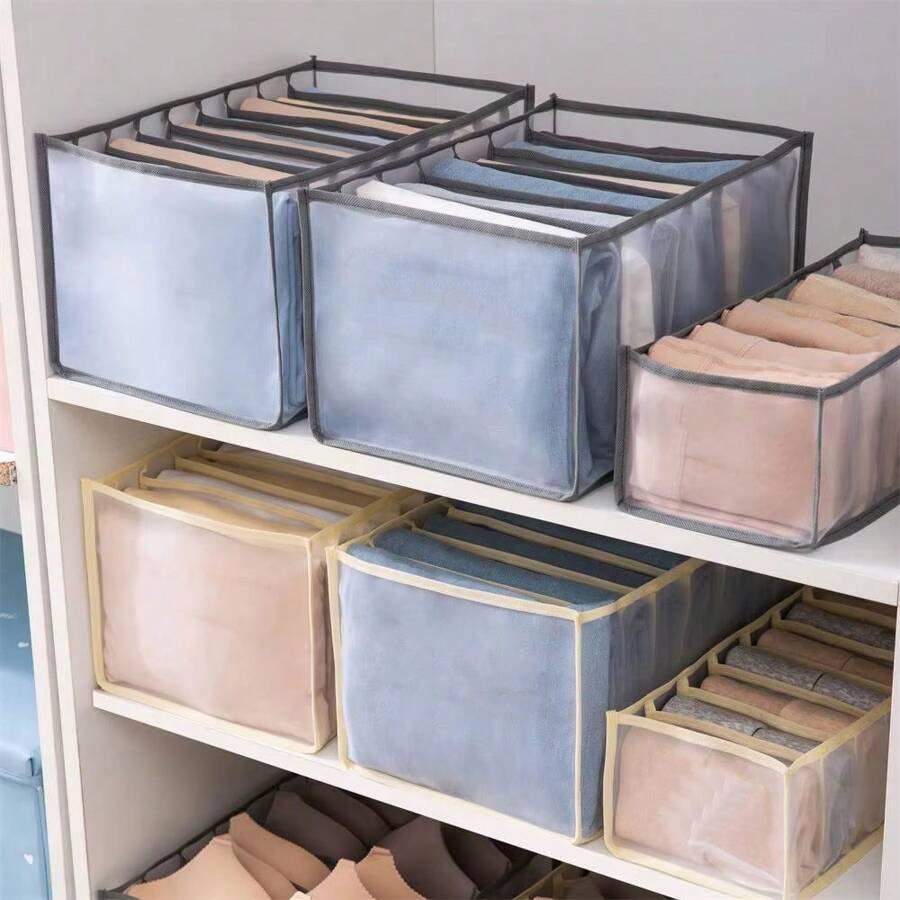 3Pcs Foldable Drawer Organizers - Closet Sock Bra Underwear Storage Box ...