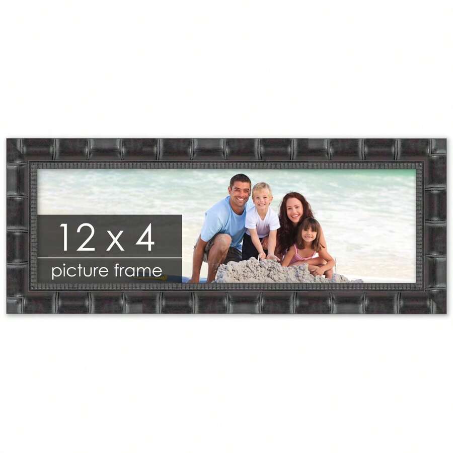 Custompictureframes.Com 12x4 Wide Bamboo Picture Frame UV Acrylic 4 ...