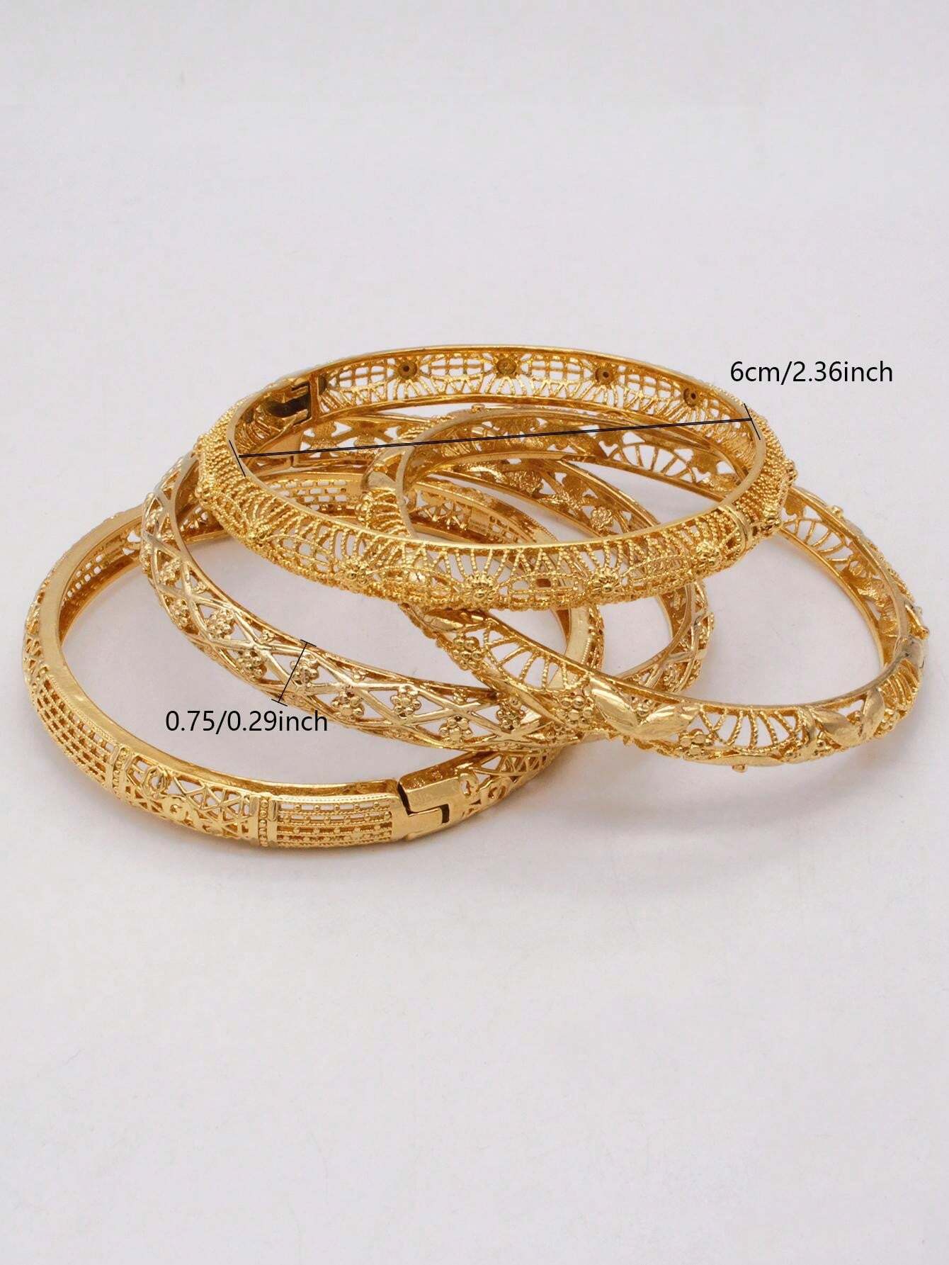 Dubai Gold Color Luxury Bride High Quality Mom Gifts Bangle Brazilian Bulky Pure Copper Jewelry ...