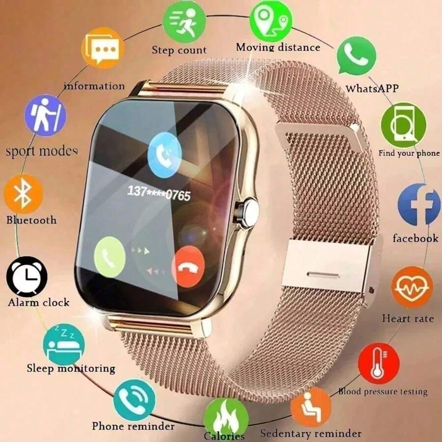 Smartwatch mit Vollbildschirm: Mit Schlaftracker, Drahtlos-Anruf ...
