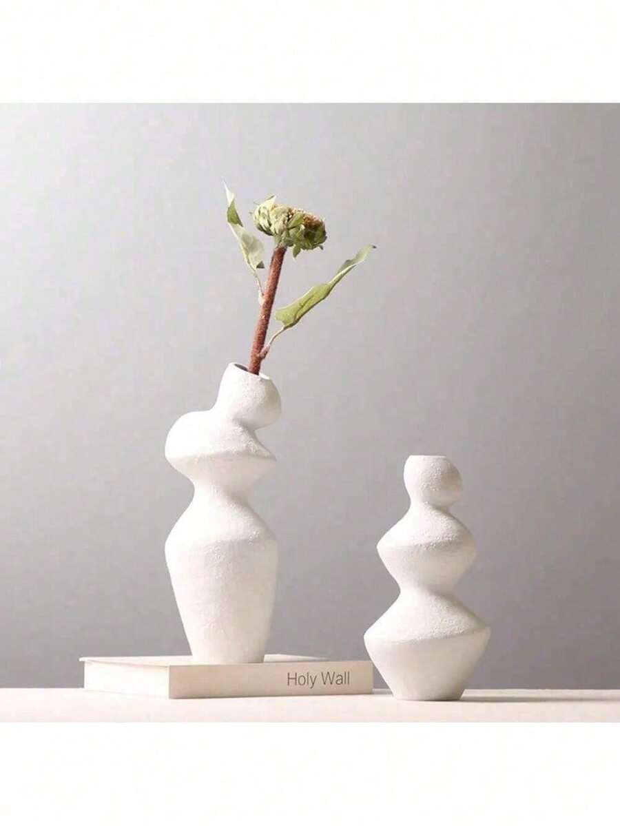 Simple And Modern Irregularly Stacked Ceramic Vases Living | SHEIN ...