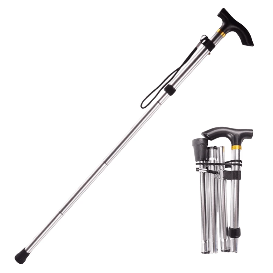 Retractable Folding Hiking Pole, Trekking Stick, Anti-Slip Walking Cane ...