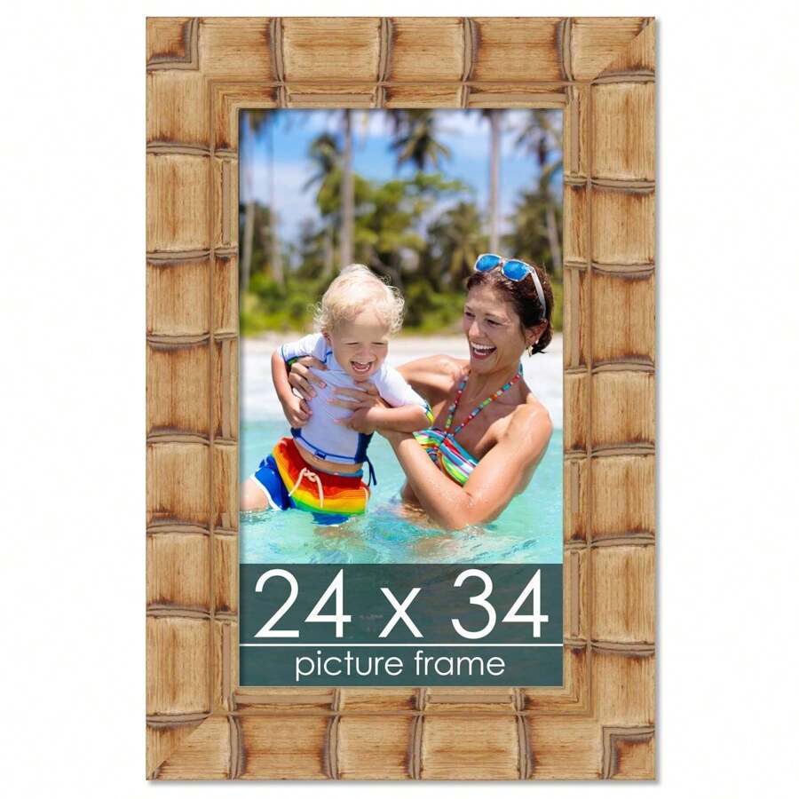 Custompictureframes.Com 24x34 Wide Bamboo Picture Frame UV Acrylic 4 ...