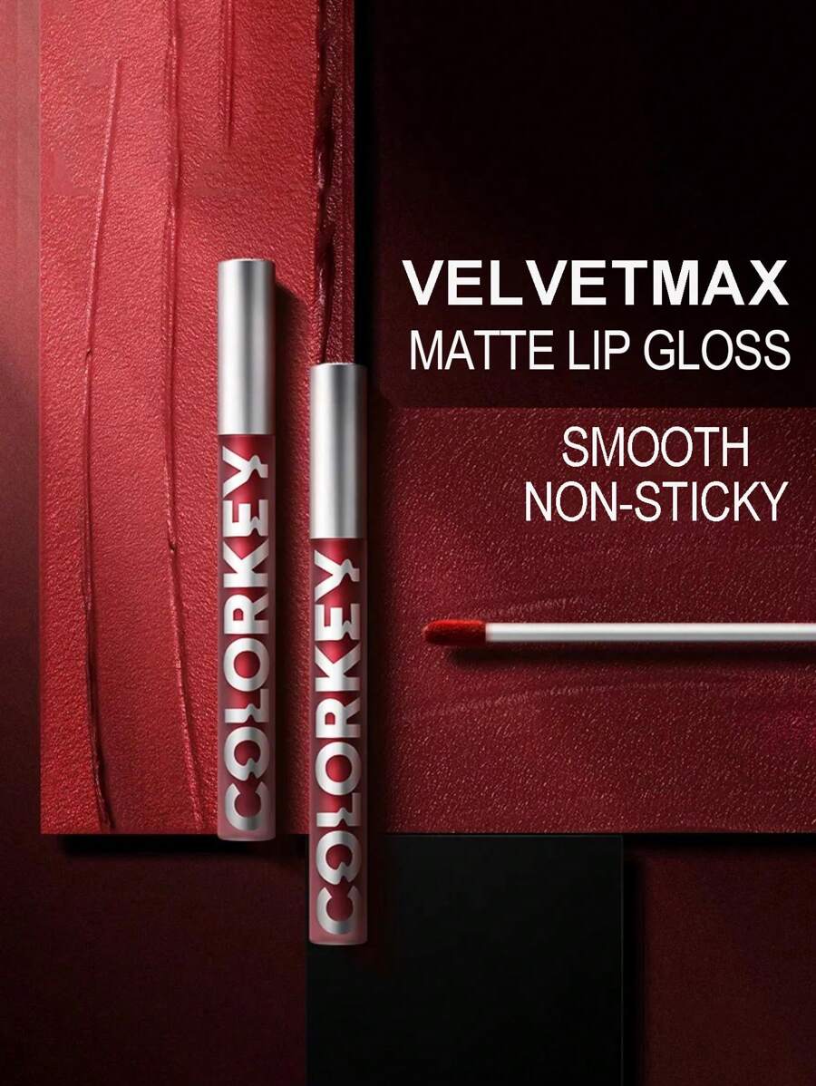 COLORKEY Colorkey Air Cushion Lip Gloss, Matte Velvet Finish, Long ...