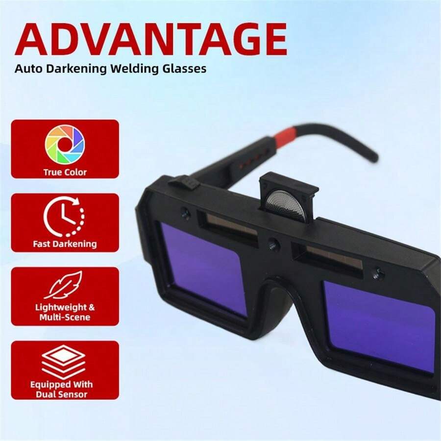 New Replaceable Battery, Adjustable Dimming Auto Dimming Safety Goggles ...