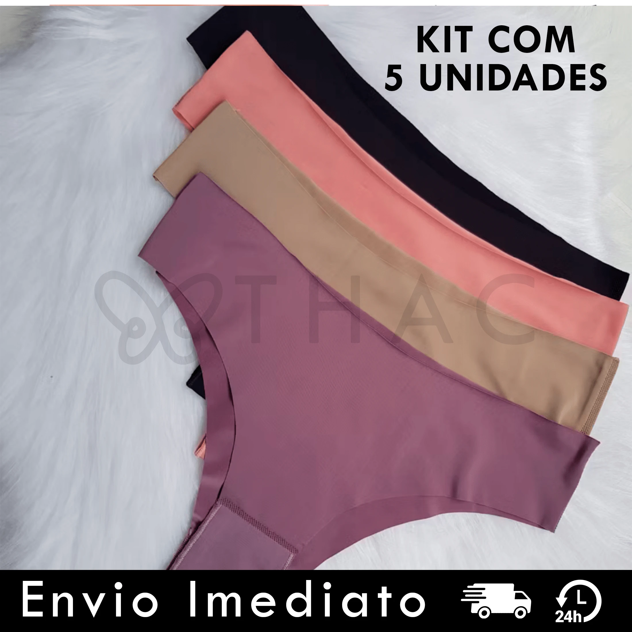 Kit 5 Laser Cut Thongs, Seamless, Non-Marking, 100% Cotton Lining ...