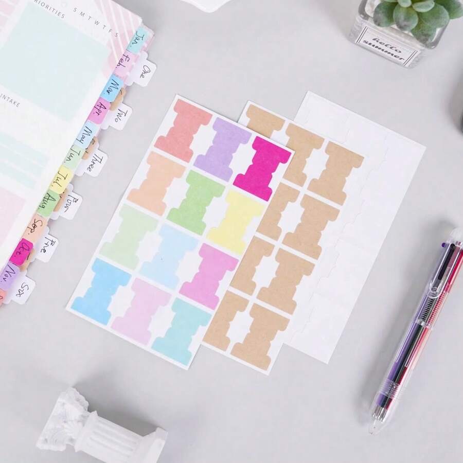 120 Pieces Tabs 1.38 Inch Sticky Index Tabs, Writable File Tabs Flags ...