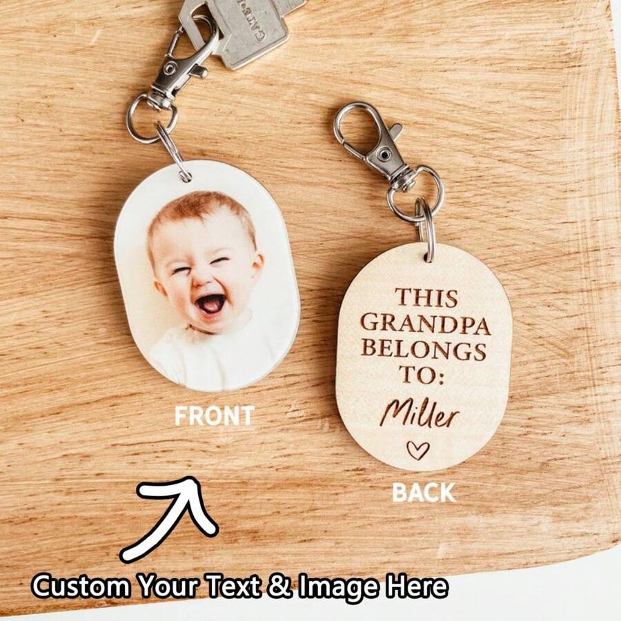 Personalized Grandpa Photo Keychain, Custom Grandpa Keychain, This ...