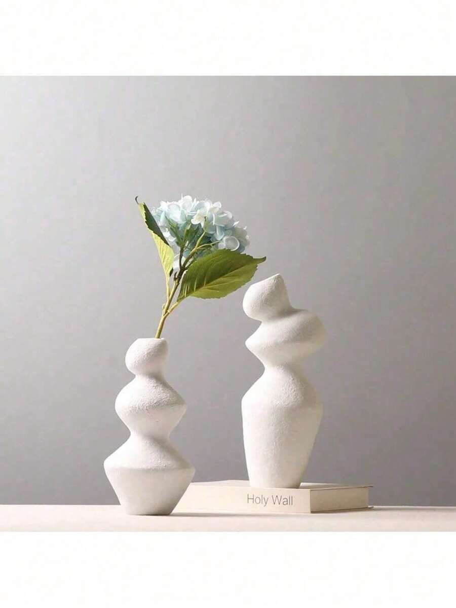 Simple And Modern Irregularly Stacked Ceramic Vases Living | SHEIN ...