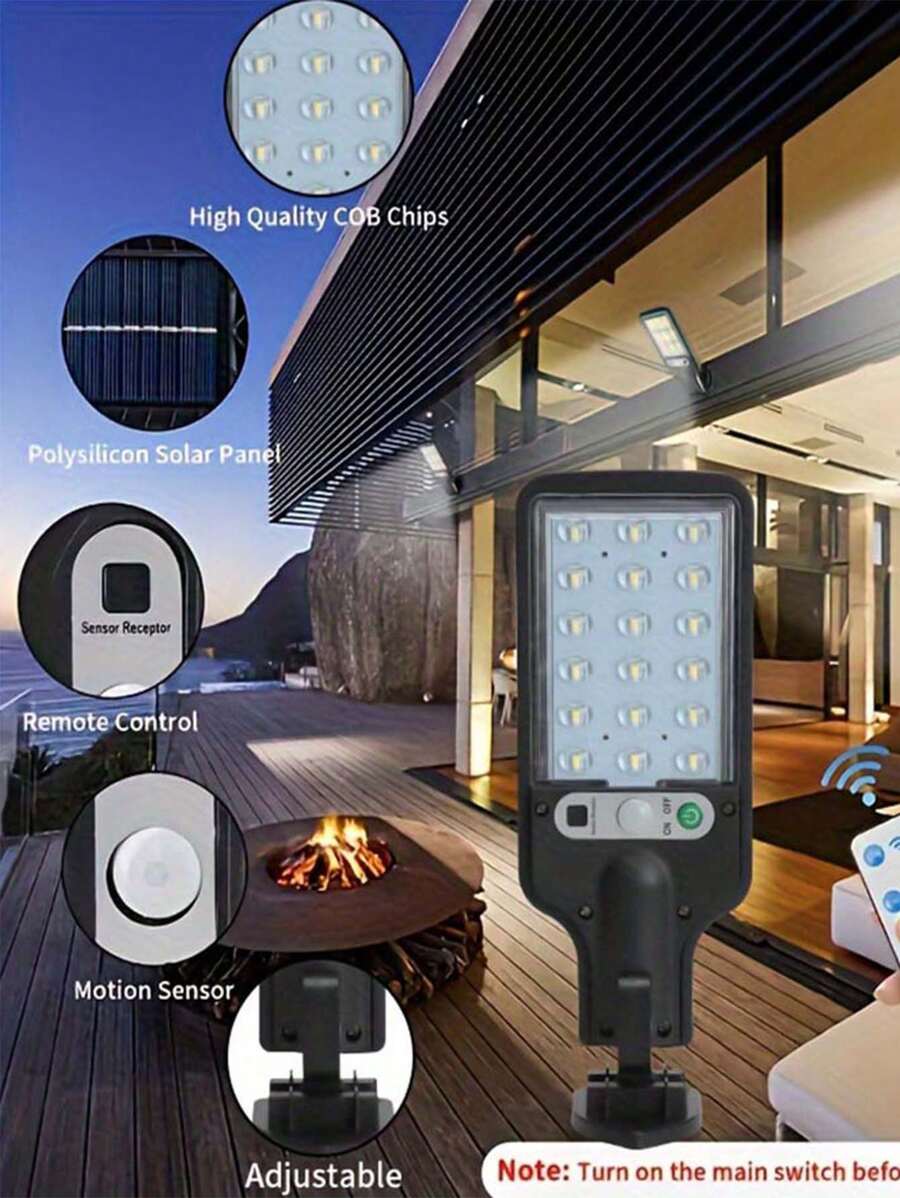 Solar Outdoor LED Wall Light, With 3 Modes Motion Sensor Waterproof ...