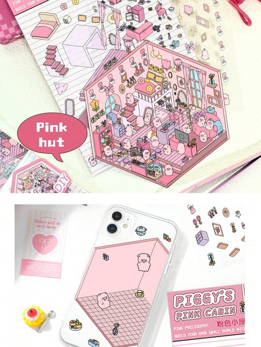 4-Piece DIY Three-Dimensional Landscape Sticker Sticker Niche ...