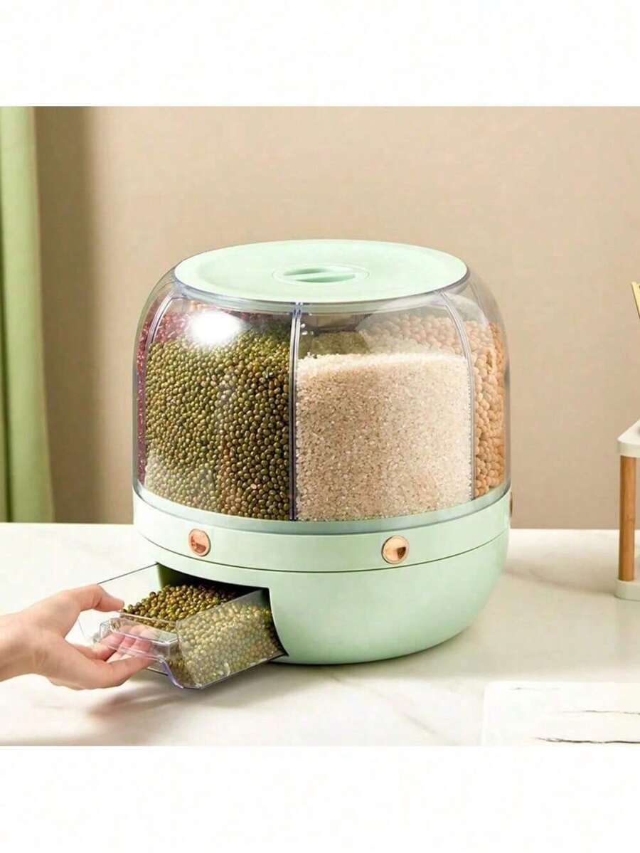 Large Food Storage Container 360 Rotating Rice Barrels Sealed | SHEIN ...