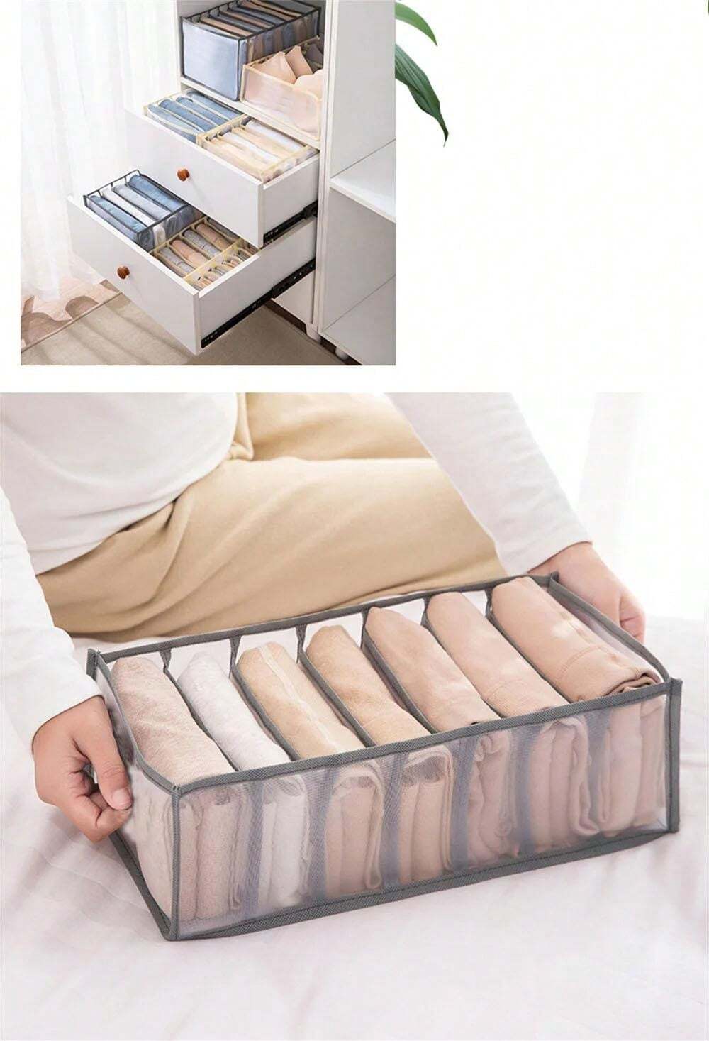 3Pcs Foldable Drawer Organizers - Closet Sock Bra Underwear Storage Box ...