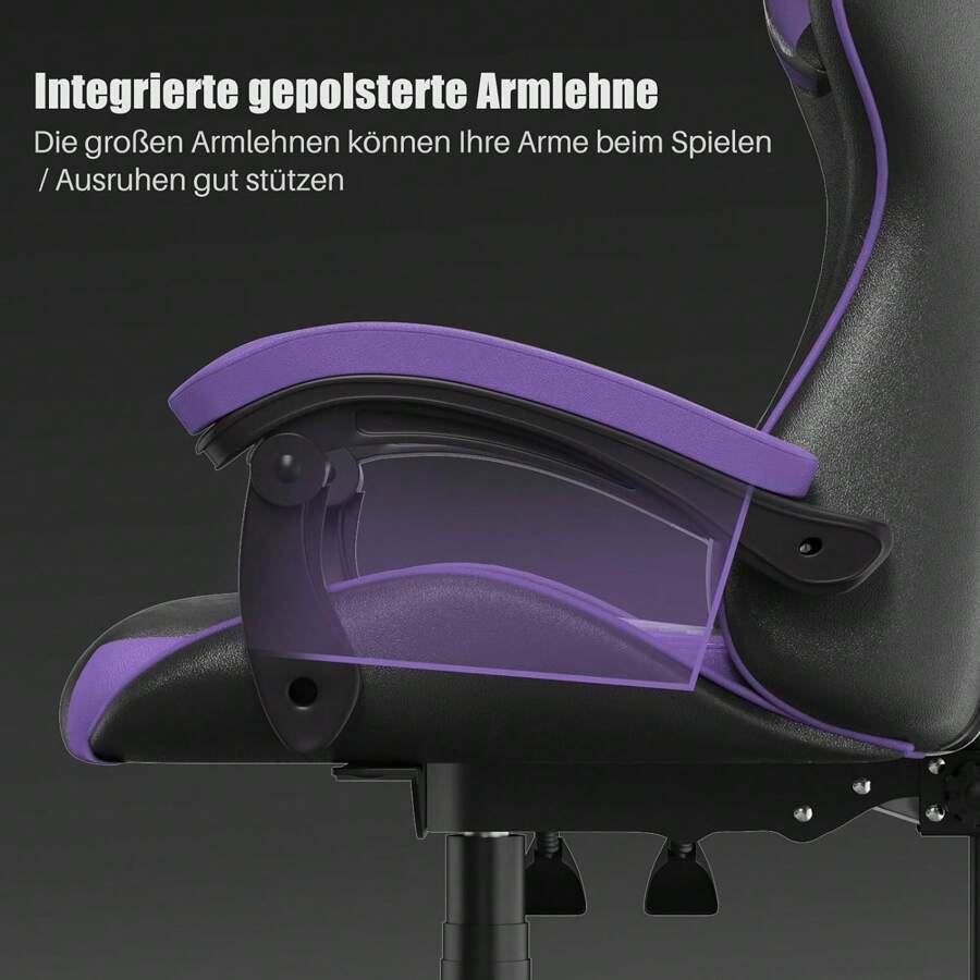Bigzzia Ergonomic Gaming Chair, With Cushion And Adjustable Backrest ...